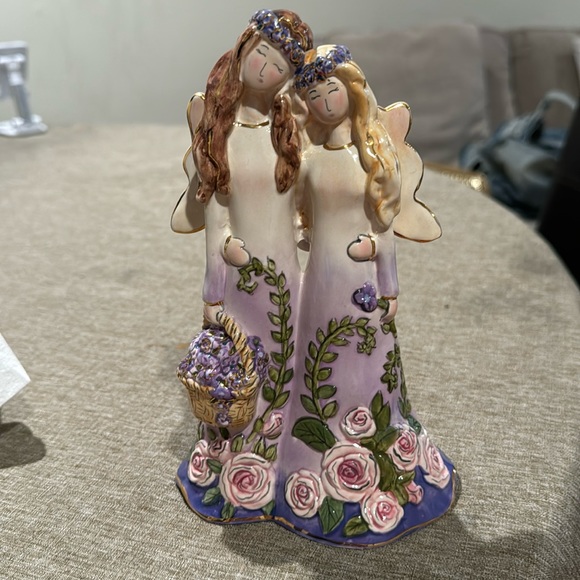 Other | Two Beautiful Angels Embracing On Beautiful Purple And Pink ...